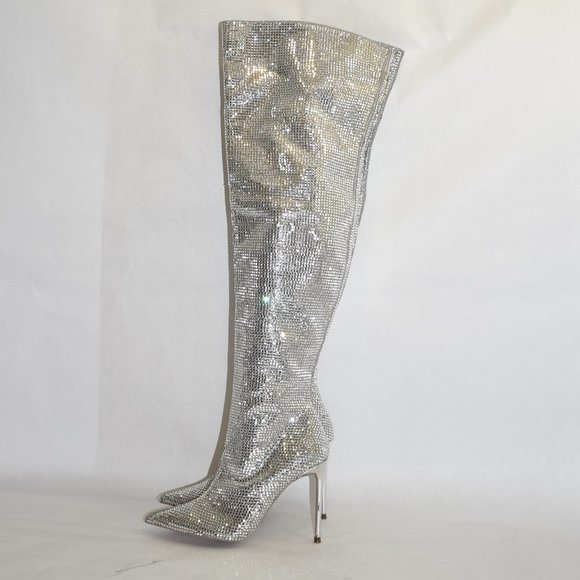 Steve Madden | Shoes | 33 Steve Madden Skyscraper Otk Boot Metallic ...